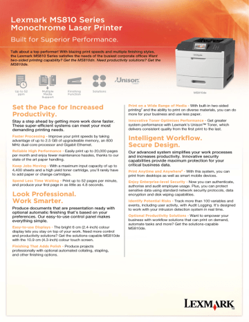 Lexmark MS810n Datasheet | Manualzz