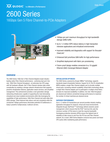 QLogic QLE2672-CK Datasheet | Manualzz