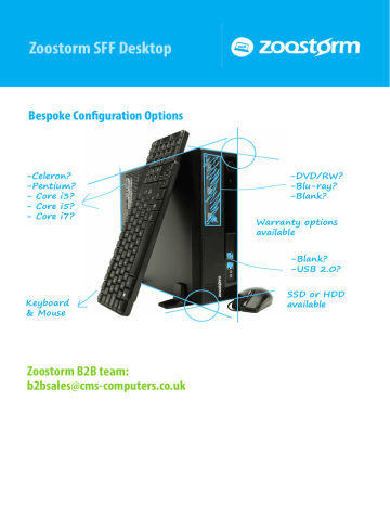 Zoostorm SFF / i7-3770 / 8GB Datasheet | Manualzz