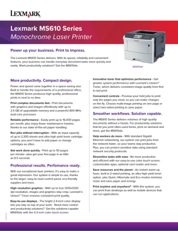 Lexmark MS610dn Datasheet | Manualzz