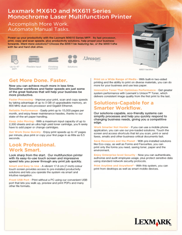 Lexmark MX611de Datasheet | Manualzz