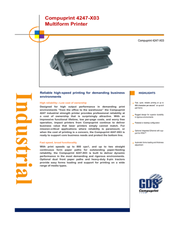 Compuprint 4247-X03 dot matrix printer Datasheet | Manualzz