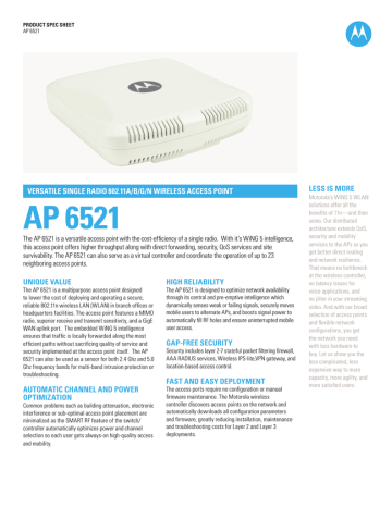 Zebra AP 6521 Datasheet | Manualzz