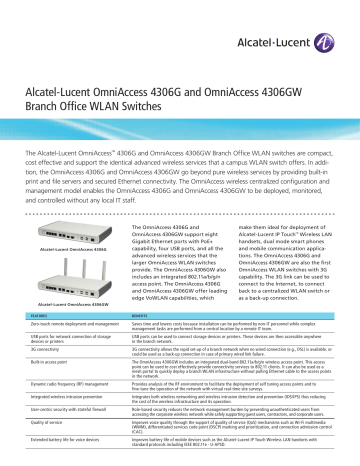 Alcatel OAW-4306G-8 network switch Datasheet | Manualzz