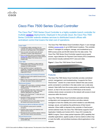 Cisco Flex 7500 Datasheet | Manualzz