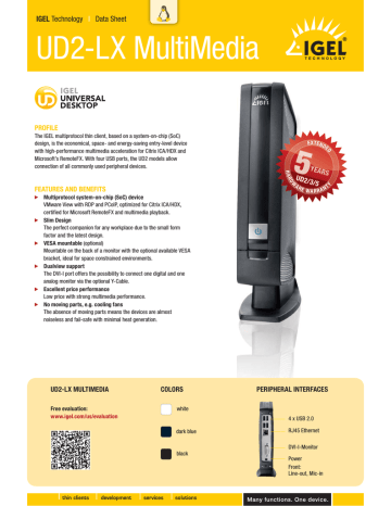 IGEL UD2 LX MultiMedia Datasheet | Manualzz