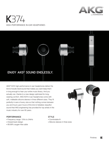 AKG K374 Datasheet | Manualzz