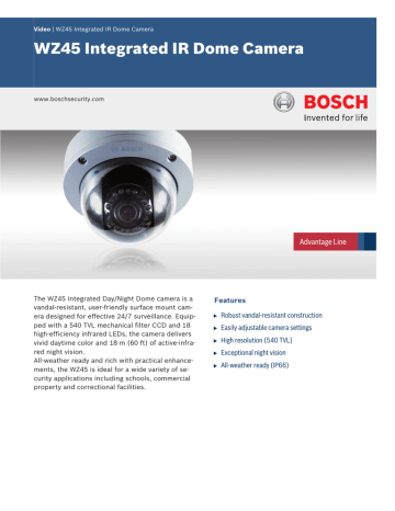 Bosch VDI-245V03-1 surveillance camera Datasheet | Manualzz