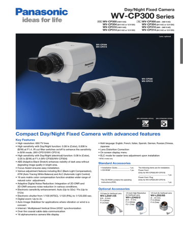 Panasonic WV-CP300 surveillance camera Datasheet | Manualzz