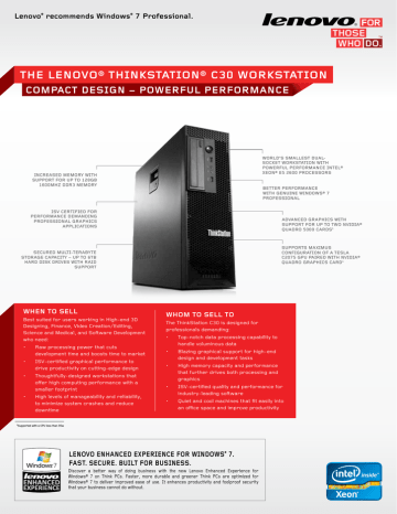 Lenovo ThinkStation C30 Datasheet | Manualzz