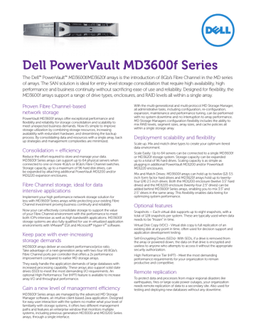DELL PowerVault MD3600f Datasheet | Manualzz