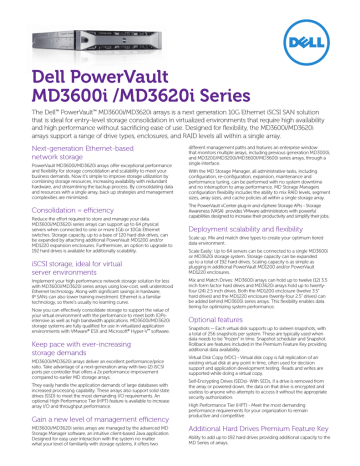 DELL PowerVault MD3600i Datasheet | Manualzz