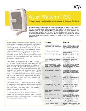Dell Wyse Winterm V90 Datasheet | Manualzz