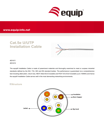 Equip Cat.5e U/UTP Installation Cable Datasheet | Manualzz