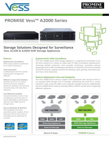 Promise Technology Vess A2600 32TB Datasheet | Manualzz
