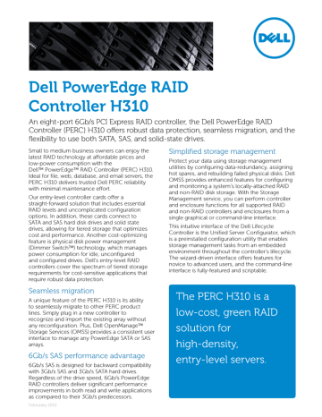 DELL PERC H310 Datasheet | Manualzz