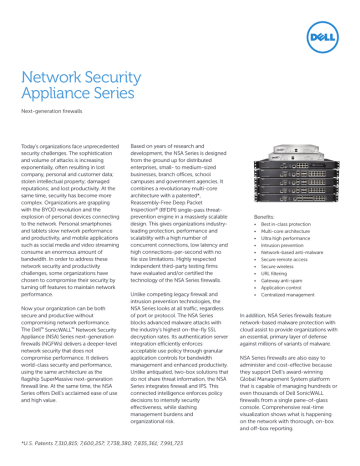 SonicWALL NSA 5600 Datasheet | Manualzz