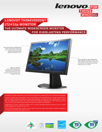 Lenovo ThinkVision LT2452p Datasheet | Manualzz