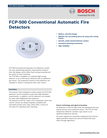 Bosch FCP‑500 Datasheet | Manualzz