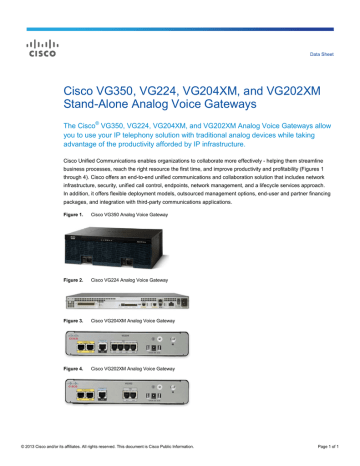 Cisco VG202XM Datasheet | Manualzz