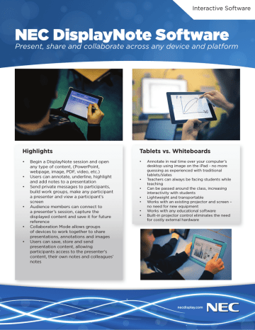 Interactive Software DisplayNote - Product Details | Manualzz