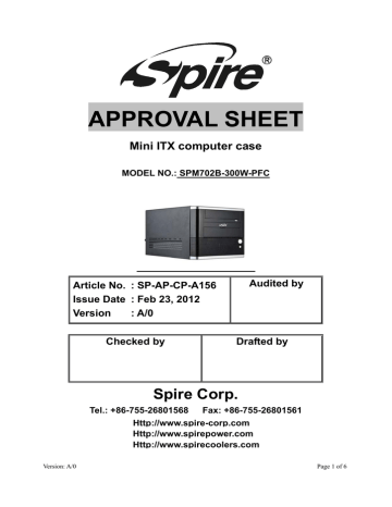 Spire PowerCube 702 Datasheet | Manualzz