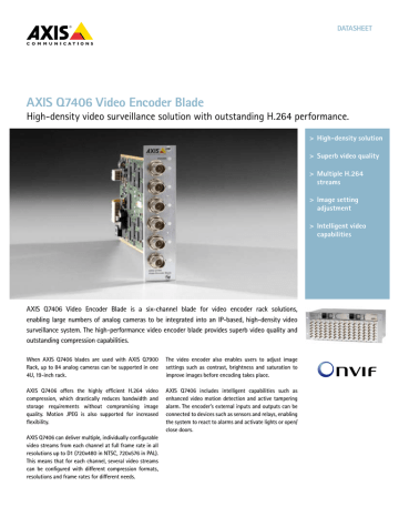Axis Q7920 Datasheet | Manualzz