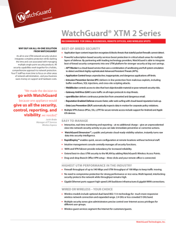 WatchGuard XTM 26/26-W Datasheet | Manualzz