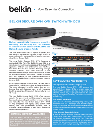 Belkin F1DN104G KVM switch Datasheet | Manualzz