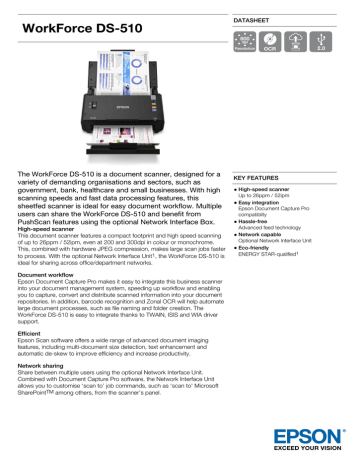 Epson WorkForce DS-510 Datasheet | Manualzz