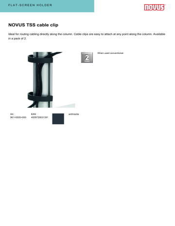 Novus TSS Cable Clip Datasheet | Manualzz