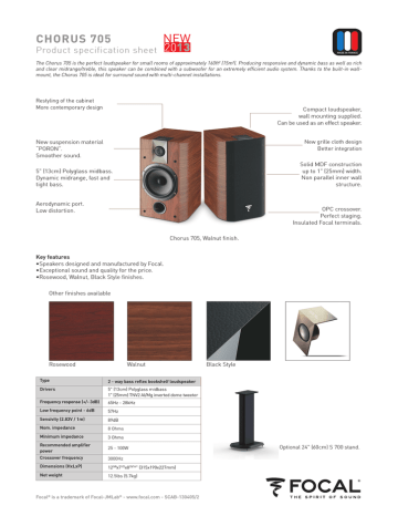 Focal Chorus 705 Datasheet | Manualzz