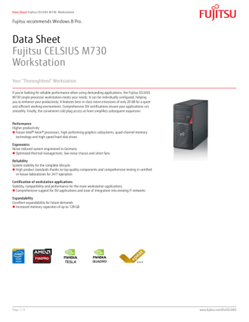 Fujitsu CELSIUS M730 Data Sheet | Manualzz