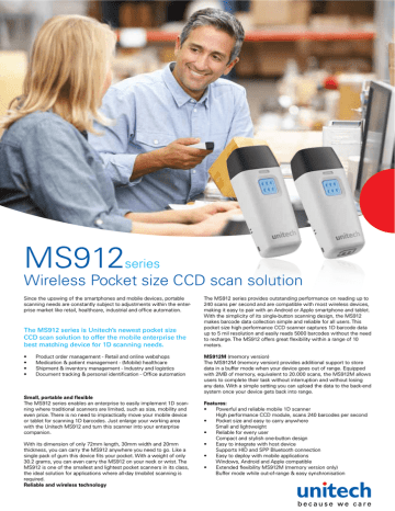 Unitech MS912 Datasheet | Manualzz