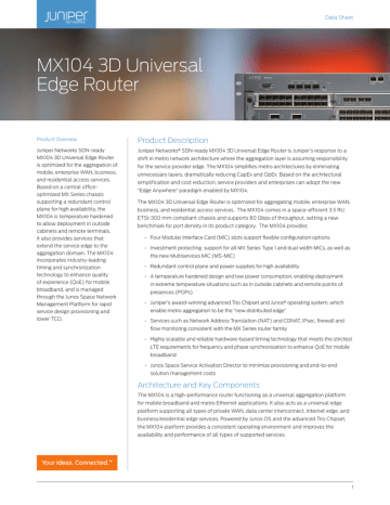 Juniper S-MX104-UPG-4X10GE Datasheet | Manualzz