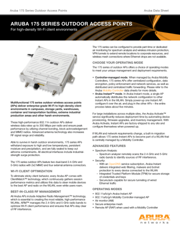 Aruba AP-175P WLAN access point Datasheet | Manualzz