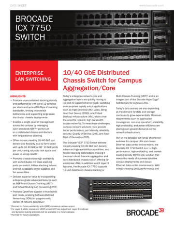 Brocade ICX 7750 Datasheet | Manualzz