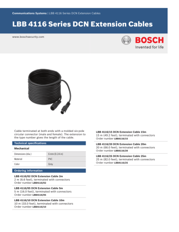 Bosch LBB 4116/10 Datasheet | Manualzz
