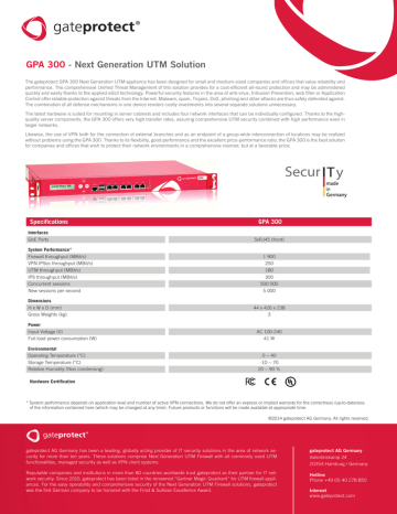 GateProtect GPA 300 Datasheet | Manualzz