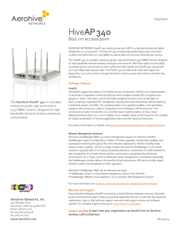 Aerohive AH-ACC-340-ANT-KIT network antenna Datasheet | Manualzz