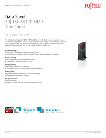 Fujitsu FUTRO S920 Datasheet | Manualzz