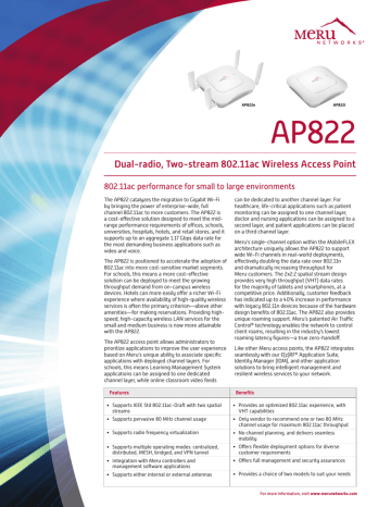Meru AP822 Datasheet | Manualzz