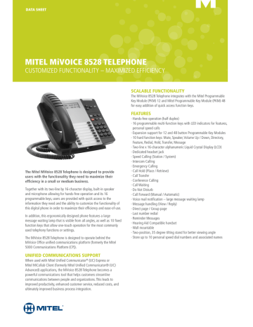 Mitel Networks 8528 Datasheet | Manualzz