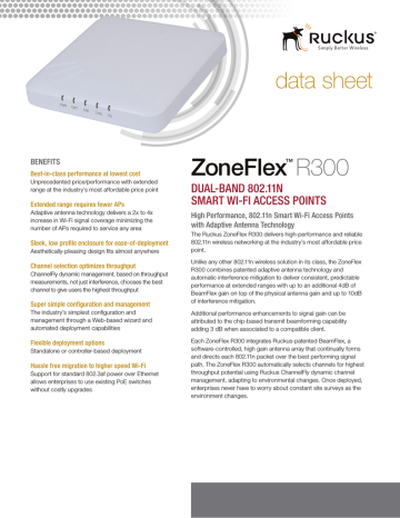 Ruckus Wireless ZoneFlex R300 Datasheet | Manualzz