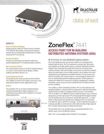 Ruckus Wireless ZoneFlex 7441 Datasheet | Manualzz