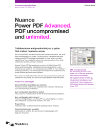 Nuance Power PDF Advanced - User manual, installation Guide, Product Datasheet