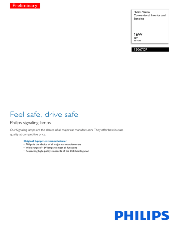 Philips Vision 12067CP Datasheet | Manualzz