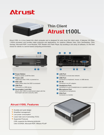 Atrust T100L Datasheet | Manualzz