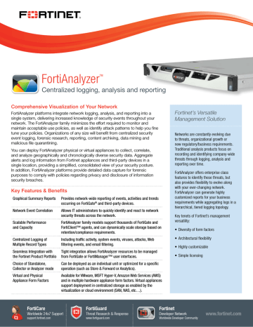 Fortinet FortiAnalyzer-3500E Datasheet | Manualzz