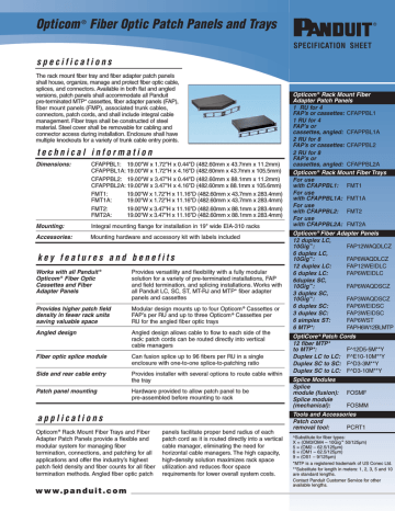 Panduit PCRT1 Specification sheets | Manualzz